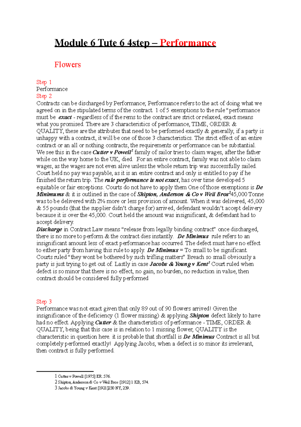 Module 6 Tute 6 4step Flowers - BLAW2012 - Curtin - Studocu