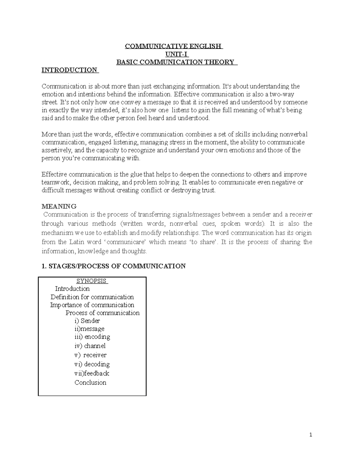 5 6084428895476515332 - COMMUNICATIVE ENGLISH UNIT-I BASIC ...