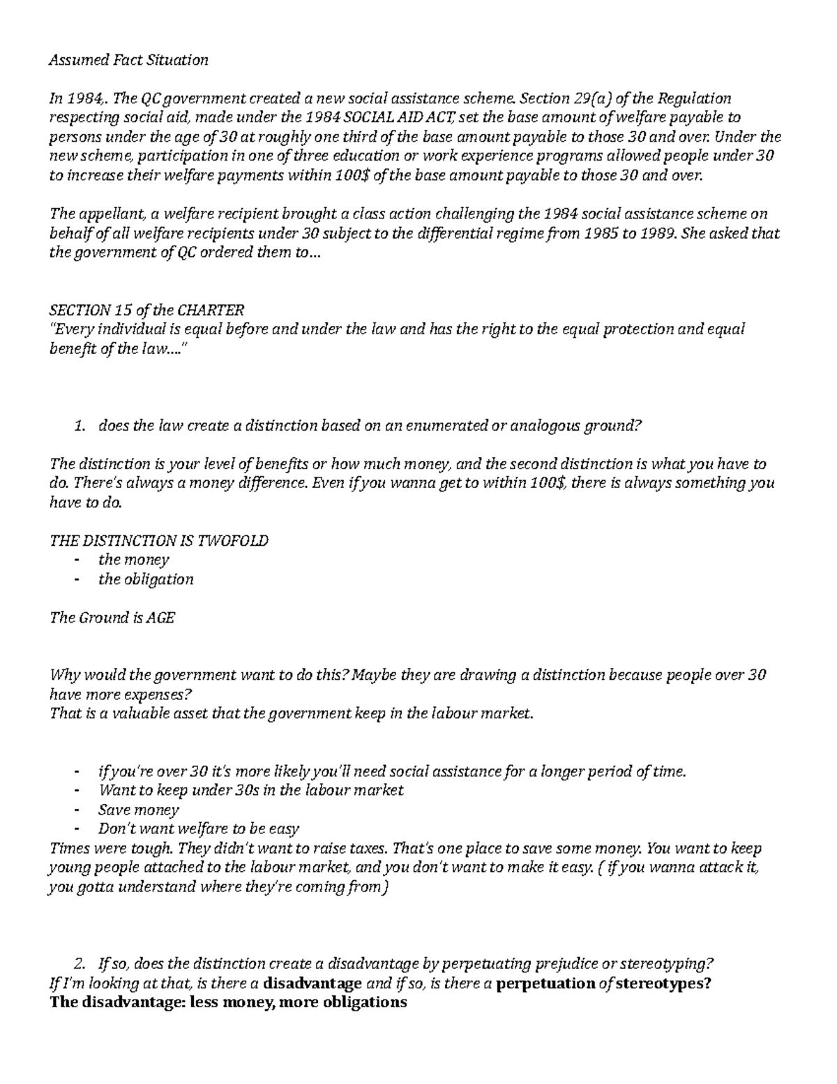 Exam April 2017, questions and answers - Assumed Fact Situation In 1984 ...