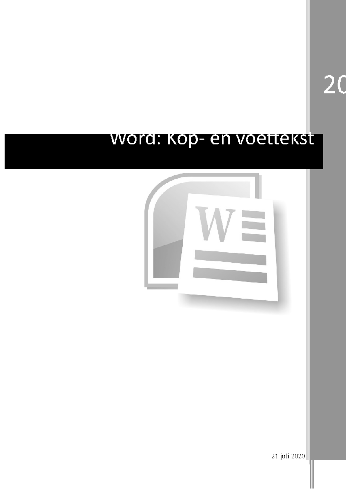 Verschillende kop- en voetteksten in één document - 202 Word: Kop- en ...