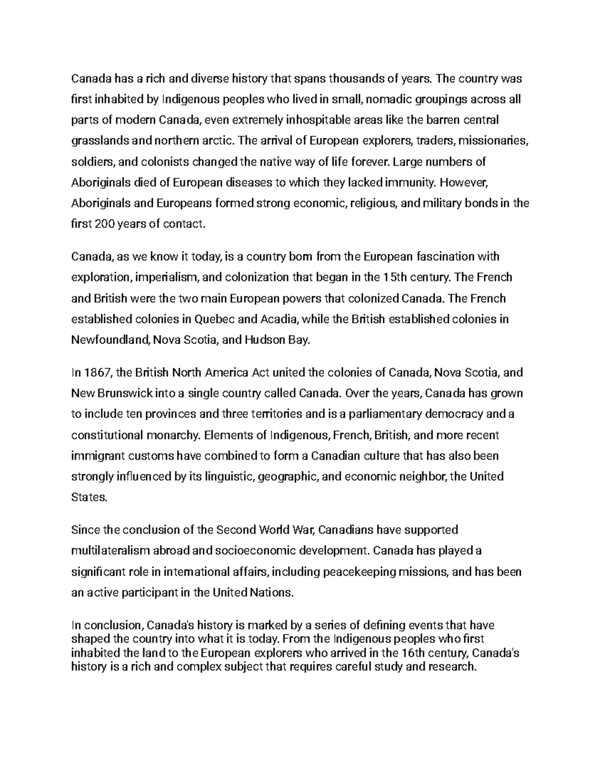 History of Canada - 01-28-214 - U of W - Studocu