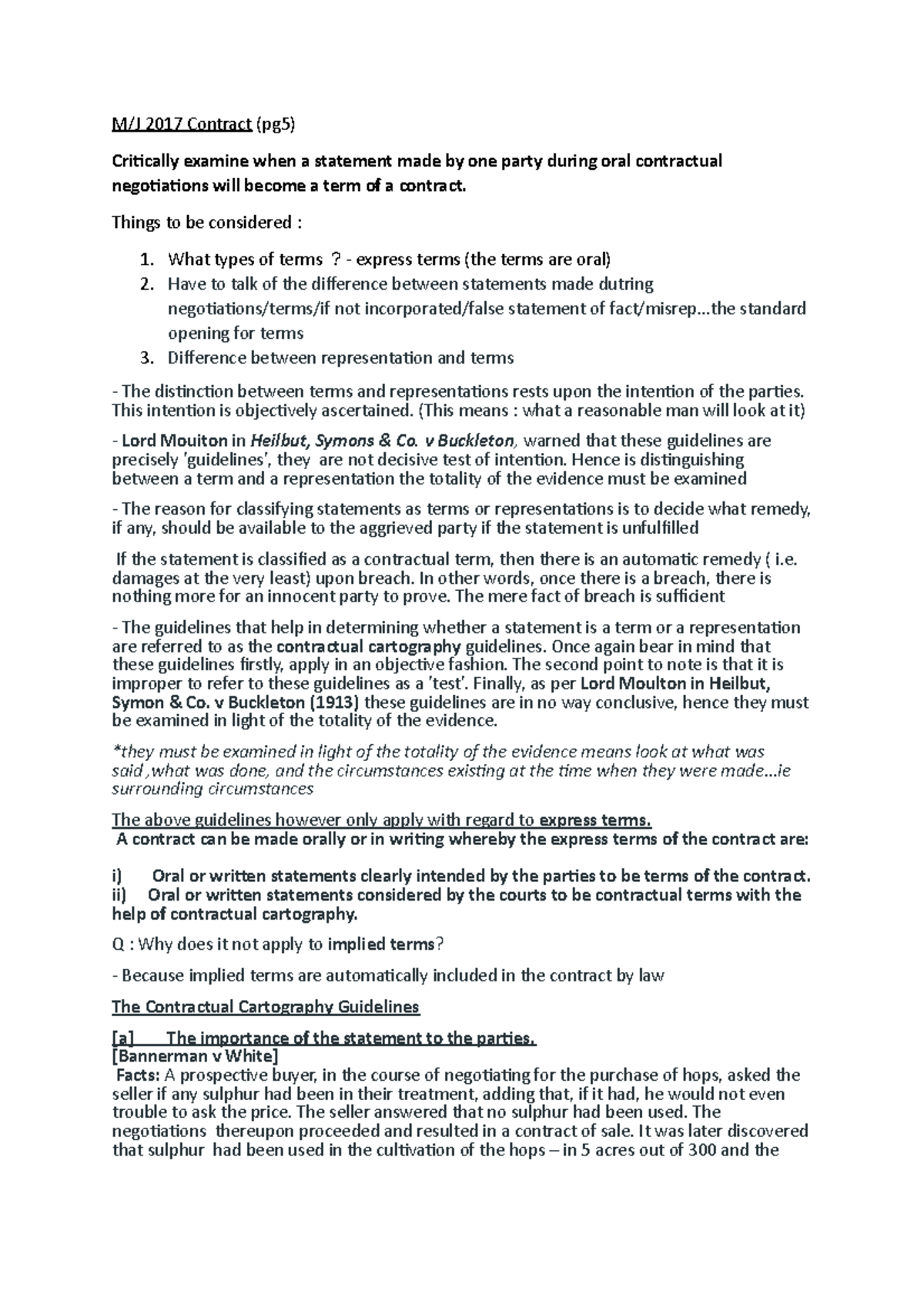 Terms Essay Guide (Express Terms) - M/J 2017 Contract (pg5) Critically ...
