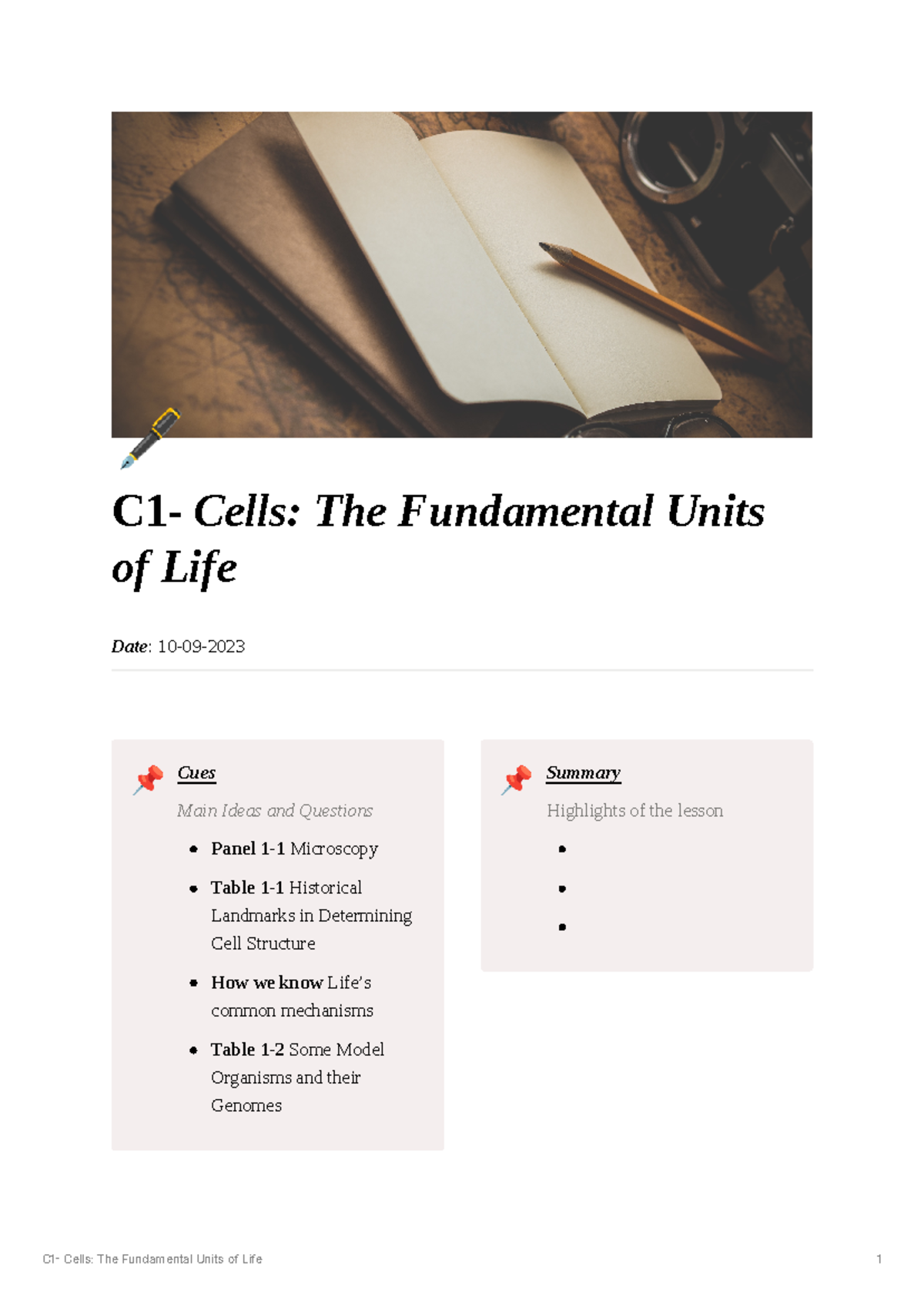 C1- Cells The Fundamental Units of Life - 🖋 C1- Cells: The Fundamental ...