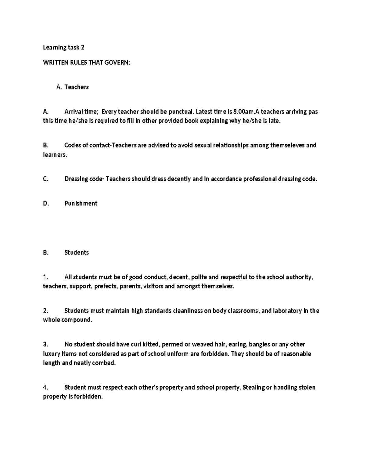 Learning task 2-WPS Office - Learning task 2 WRITTEN RULES THAT GOVERN ...