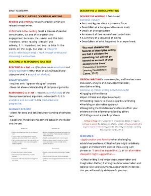 CRWT111 - .... - Expectations and Benefits of Critical Reading, Writing ...