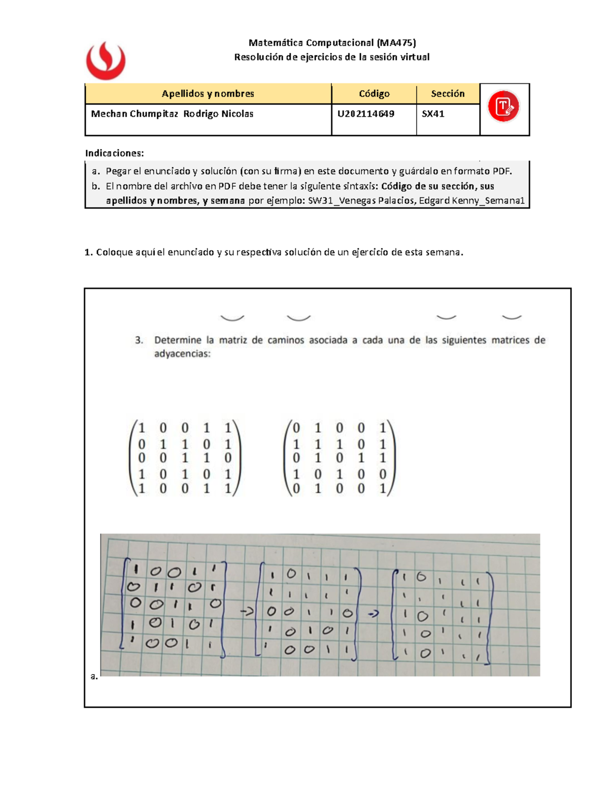 matematica computacional AAD - Matemática Computacional (MA475 ...
