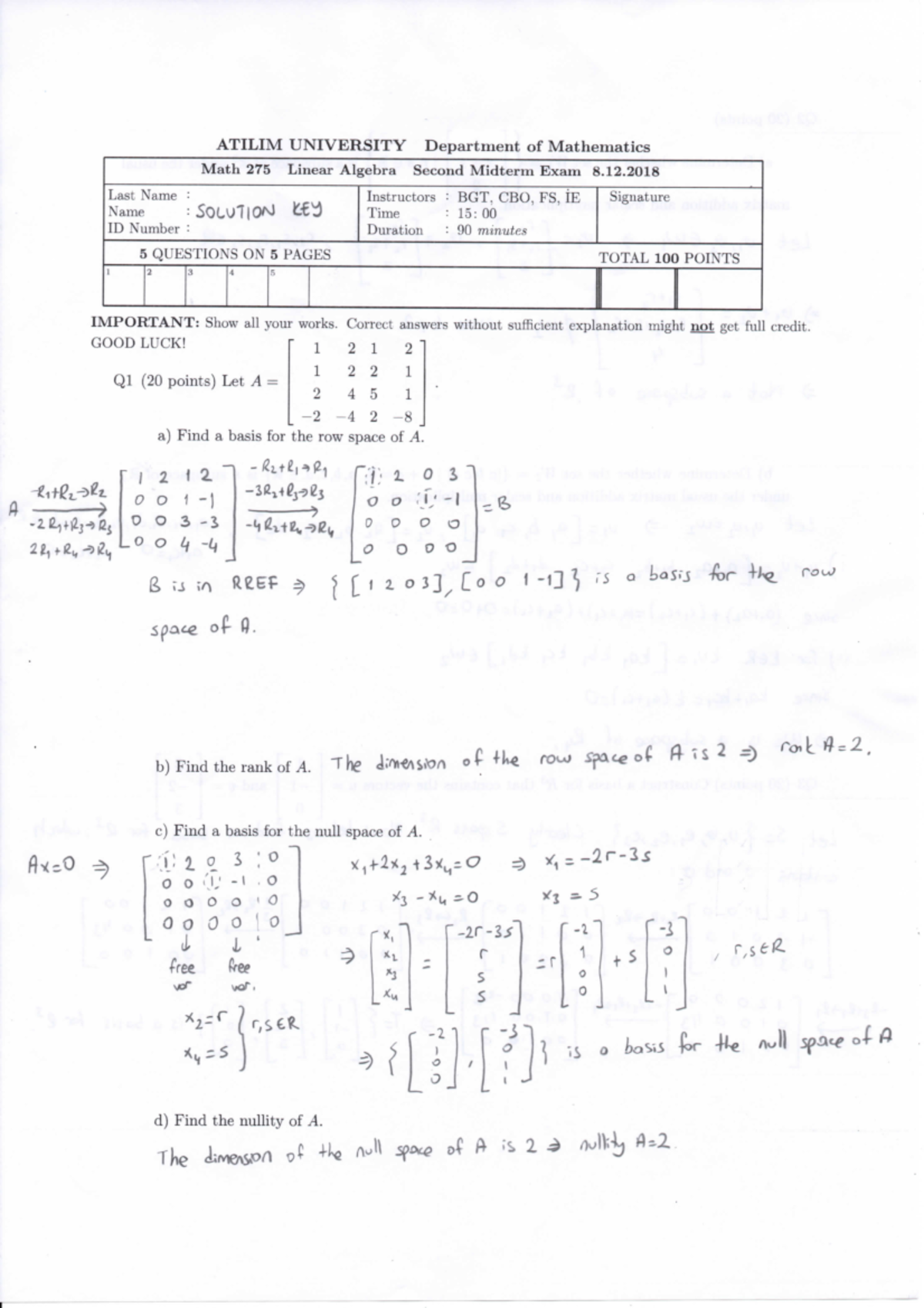 Exam Fall 2018, answers - ATILIM UNIVERSITY Department of Mathematics ...
