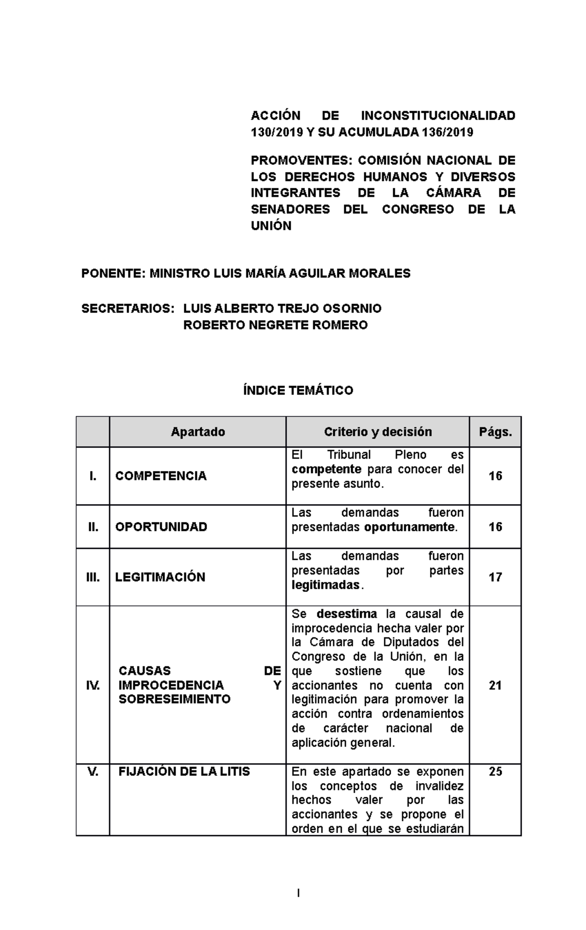 AI130 2019 PLProyecto II - ACCIÓN DE INCONSTITUCIONALIDAD 130/2019 Y SU ...