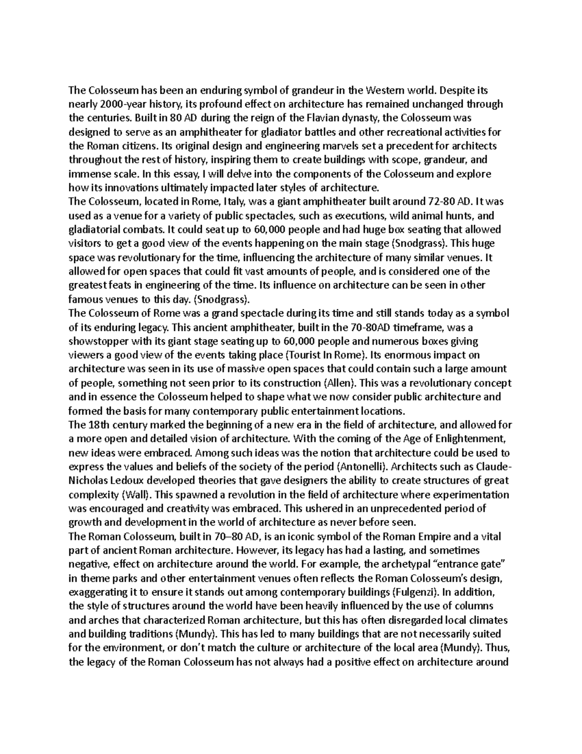 The Colosseum Essay - The Colosseum has been an enduring symbol of ...