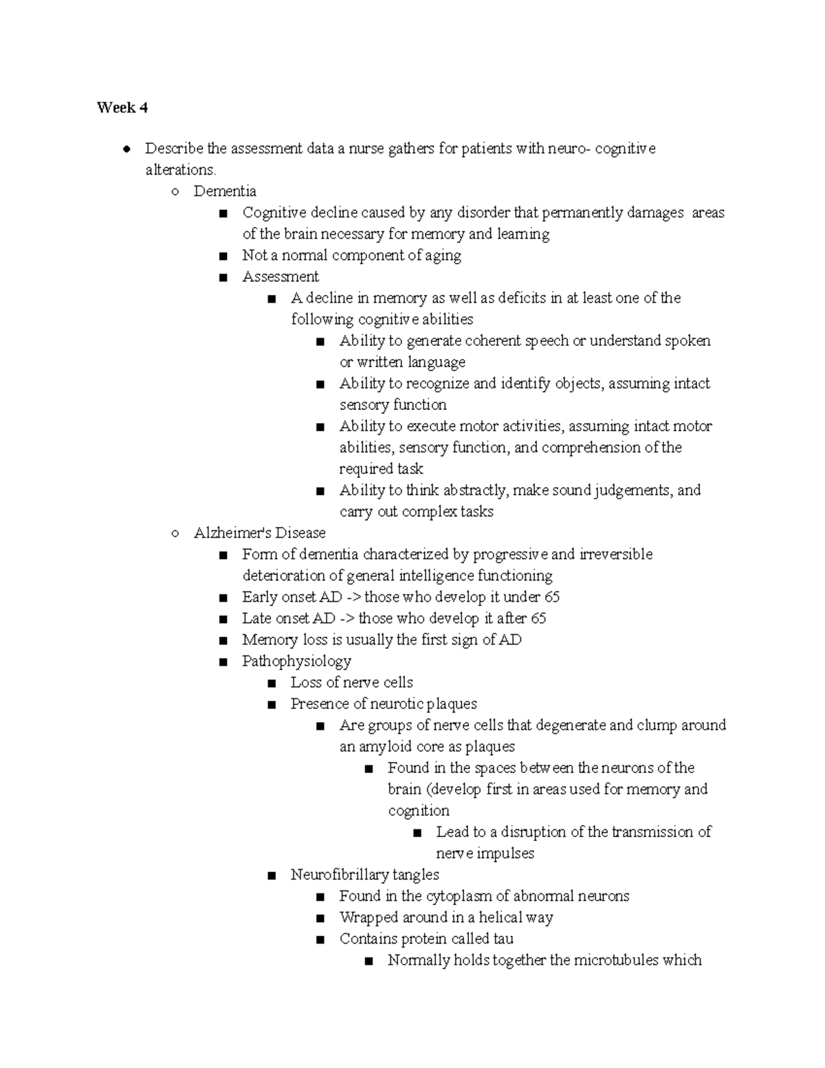 Nursing 50 (Exam 3-4) - objective notes - Week 4 Describe the ...