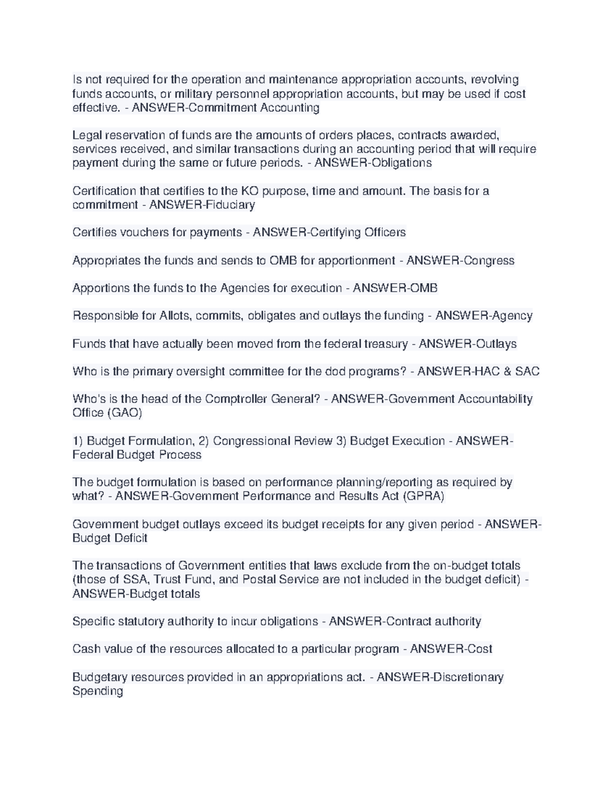 CDFM Module 1 Exam Update 2024-6 - Is not required for the operation ...