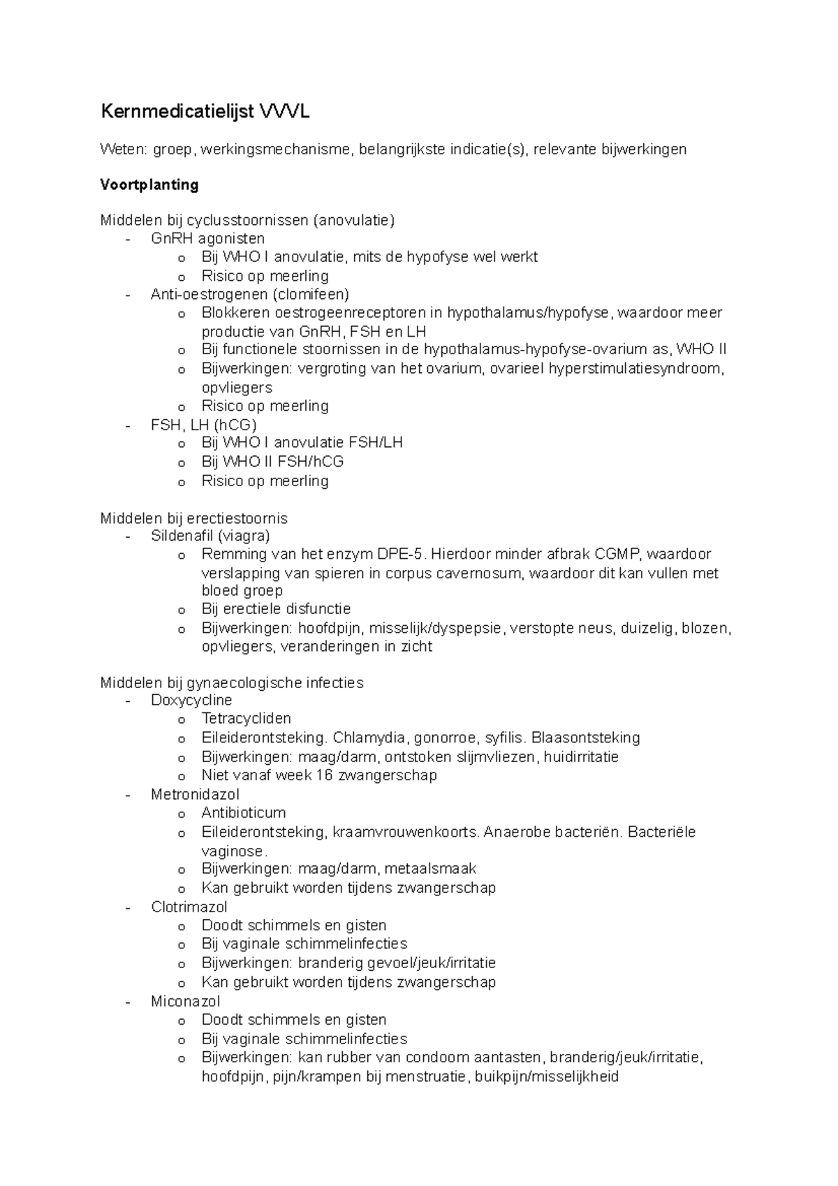 Kernmedicatielijst VVVL - Kernmedicatielijst VVVL Weten: groep, werkingsmechanisme ...