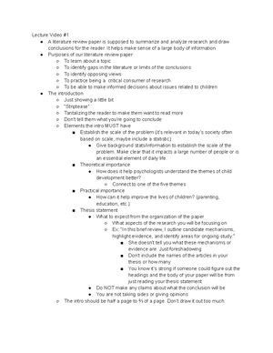 Module 7 Lecture Notes - Early psychological theories looked at ...