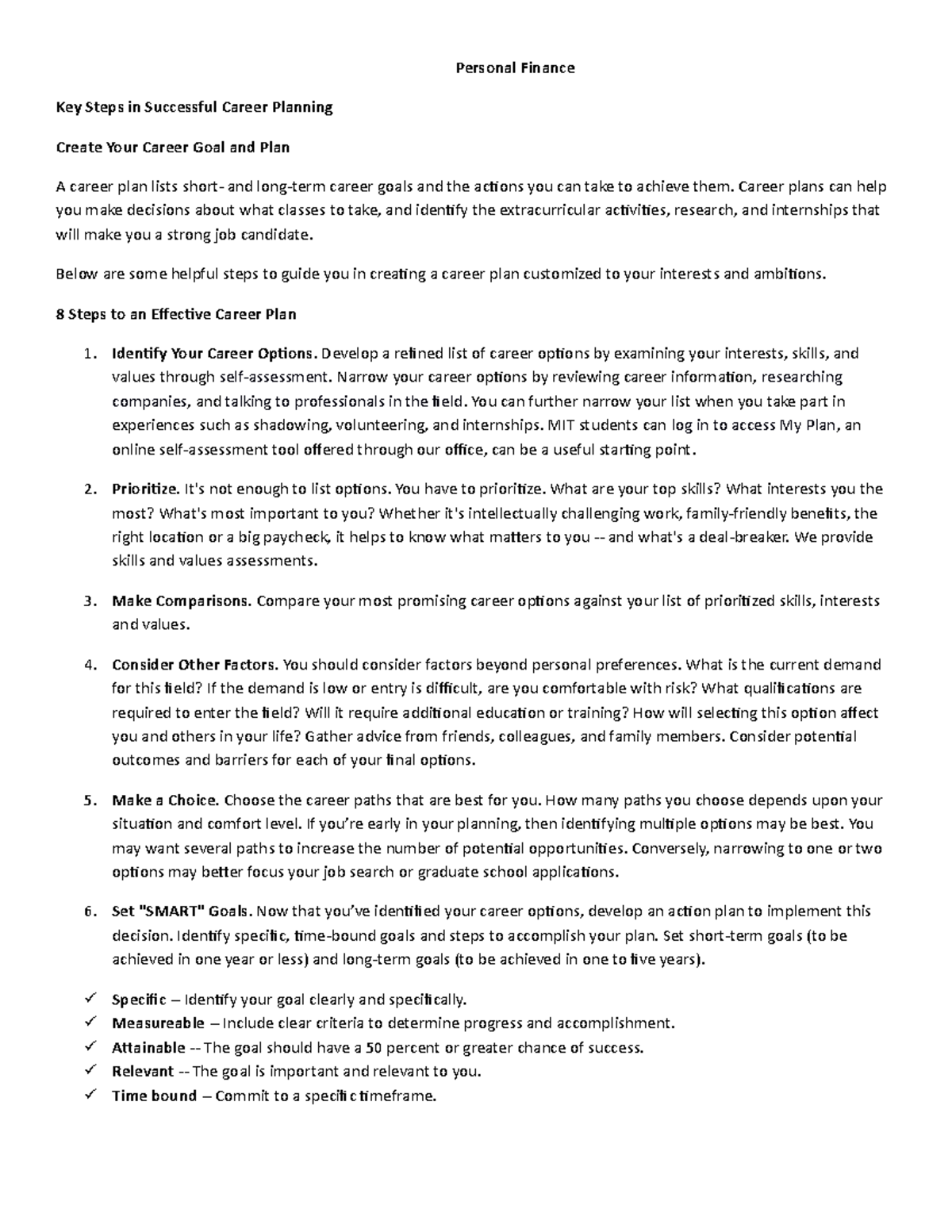 Personal Finance - Lecture notes 1 - Bachelors of Science in ...