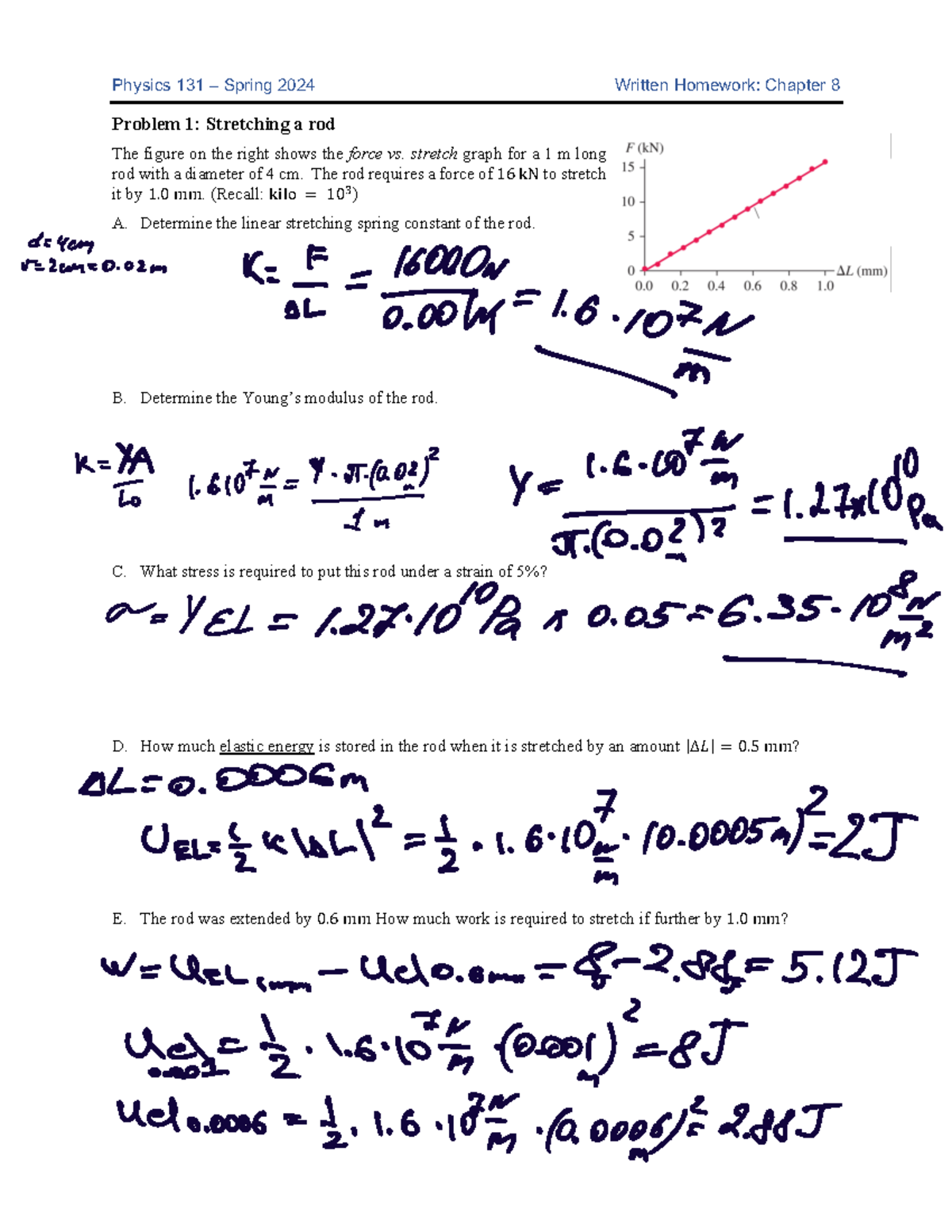 Chapter 9 - Written Homework - Physics 13 1 – Spring 2024 Written ...