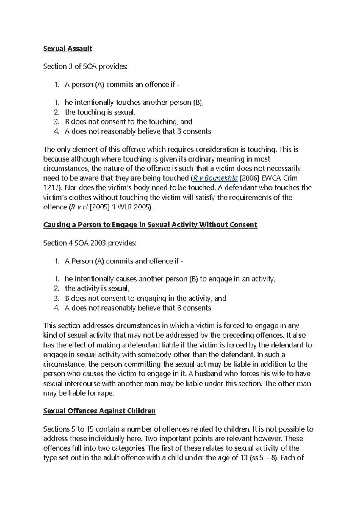 Lecture 12 - Sexual offences part 2 - Sexual Assault Section 3 of SOA ...