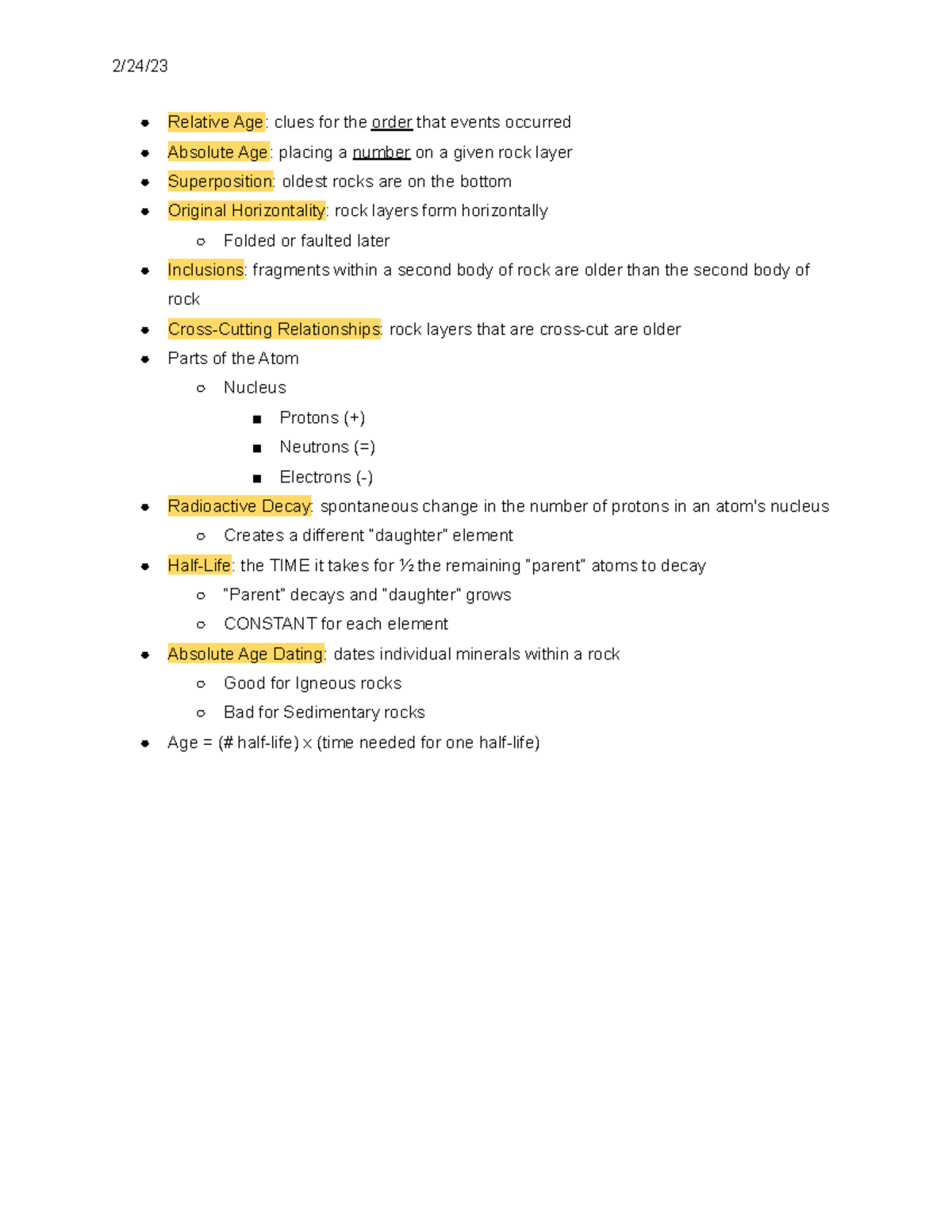Absolute Age Dating - Studocu