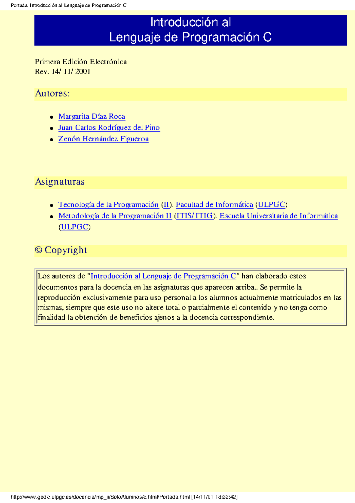 Tutorial lenguaje C - Portada. Introducción al Lenguaje de Programación ...