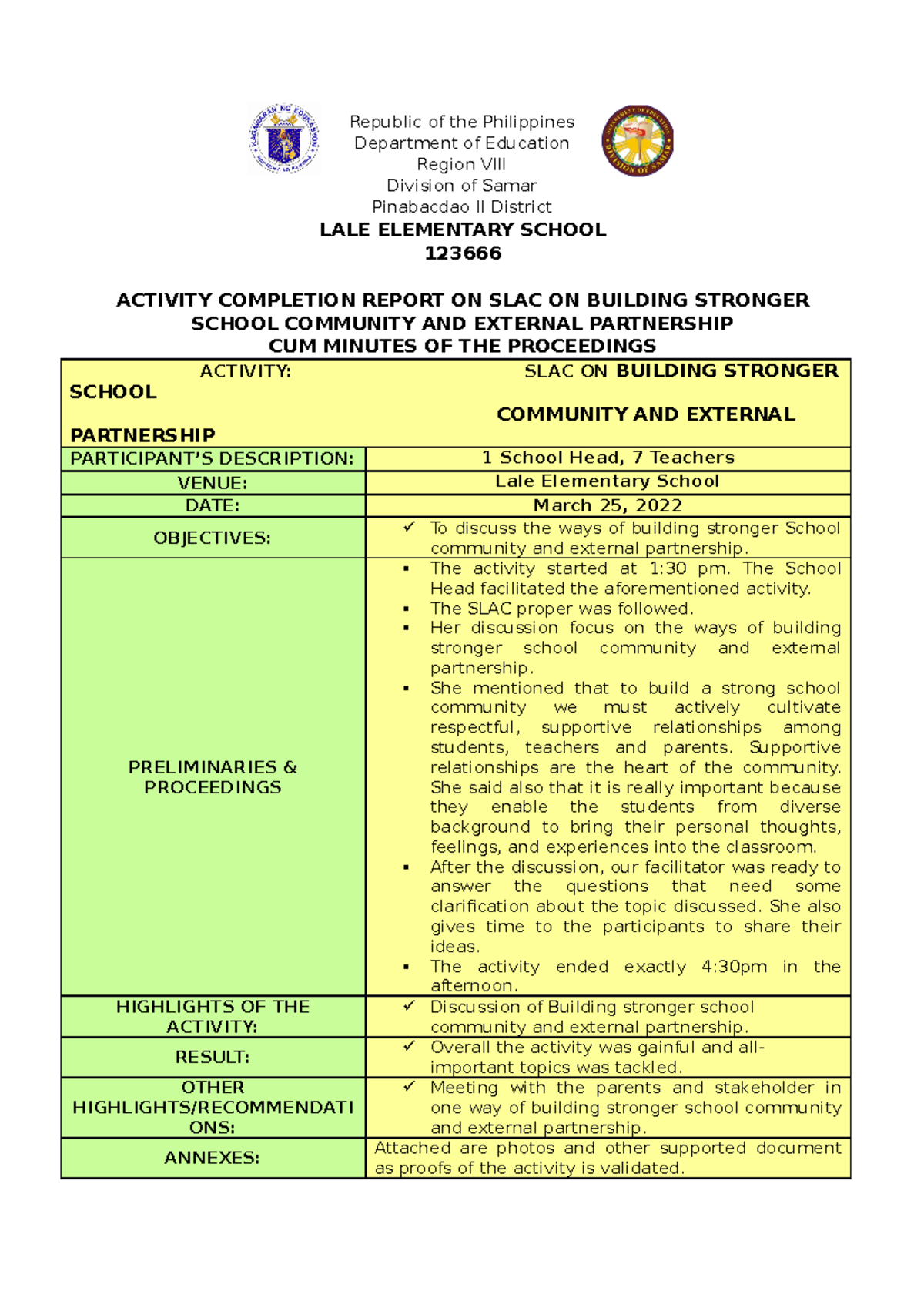 SLAC ON Building Stronger School Community AND External Partnership 3 ...