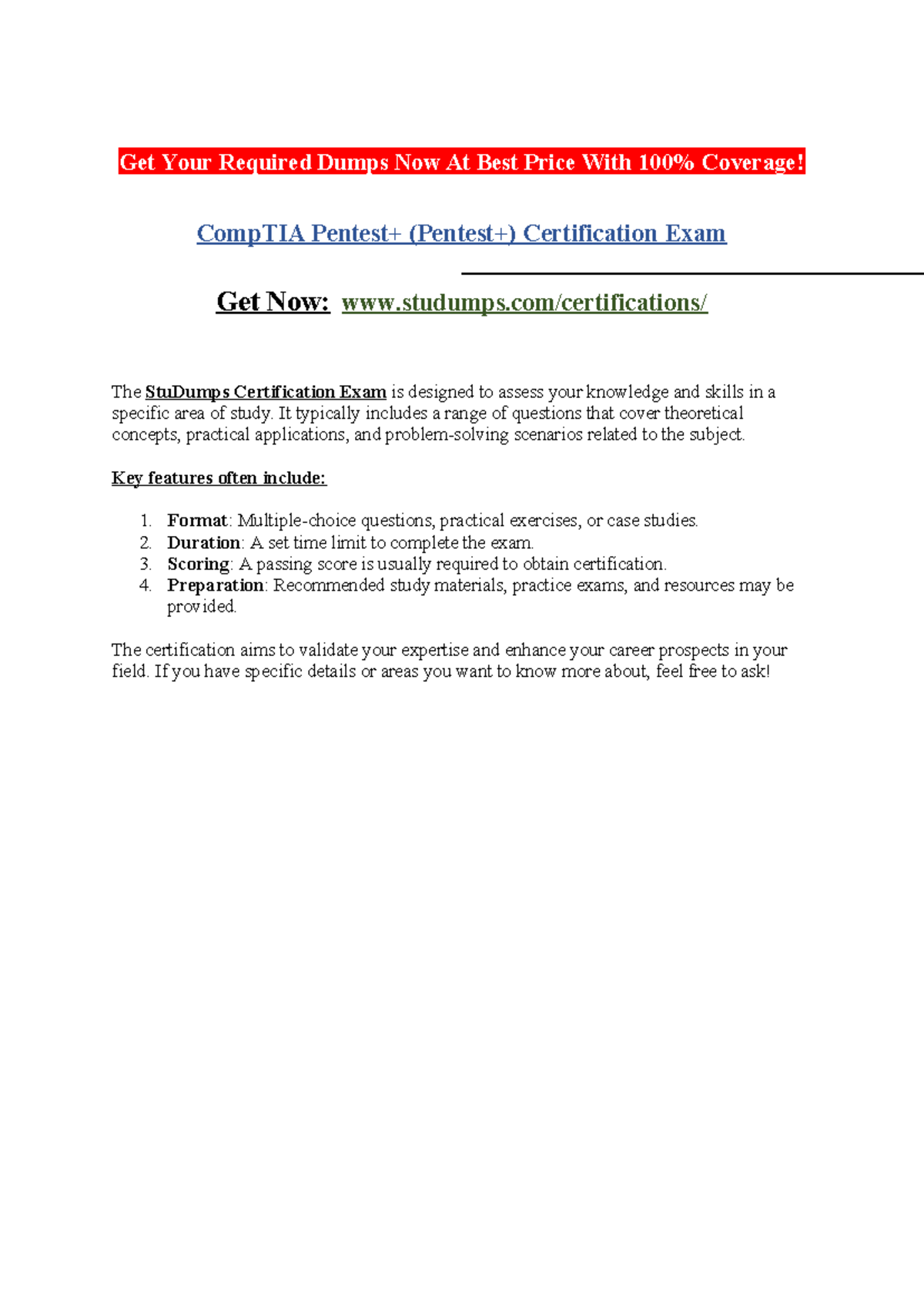 Comp TIA Pentest+ (Pentest+) Certification Exam - Get Your Required ...