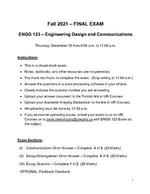 Assignment 7 (Winter 2022) - ENGG 100 – Engineering Graphics (Winter ...