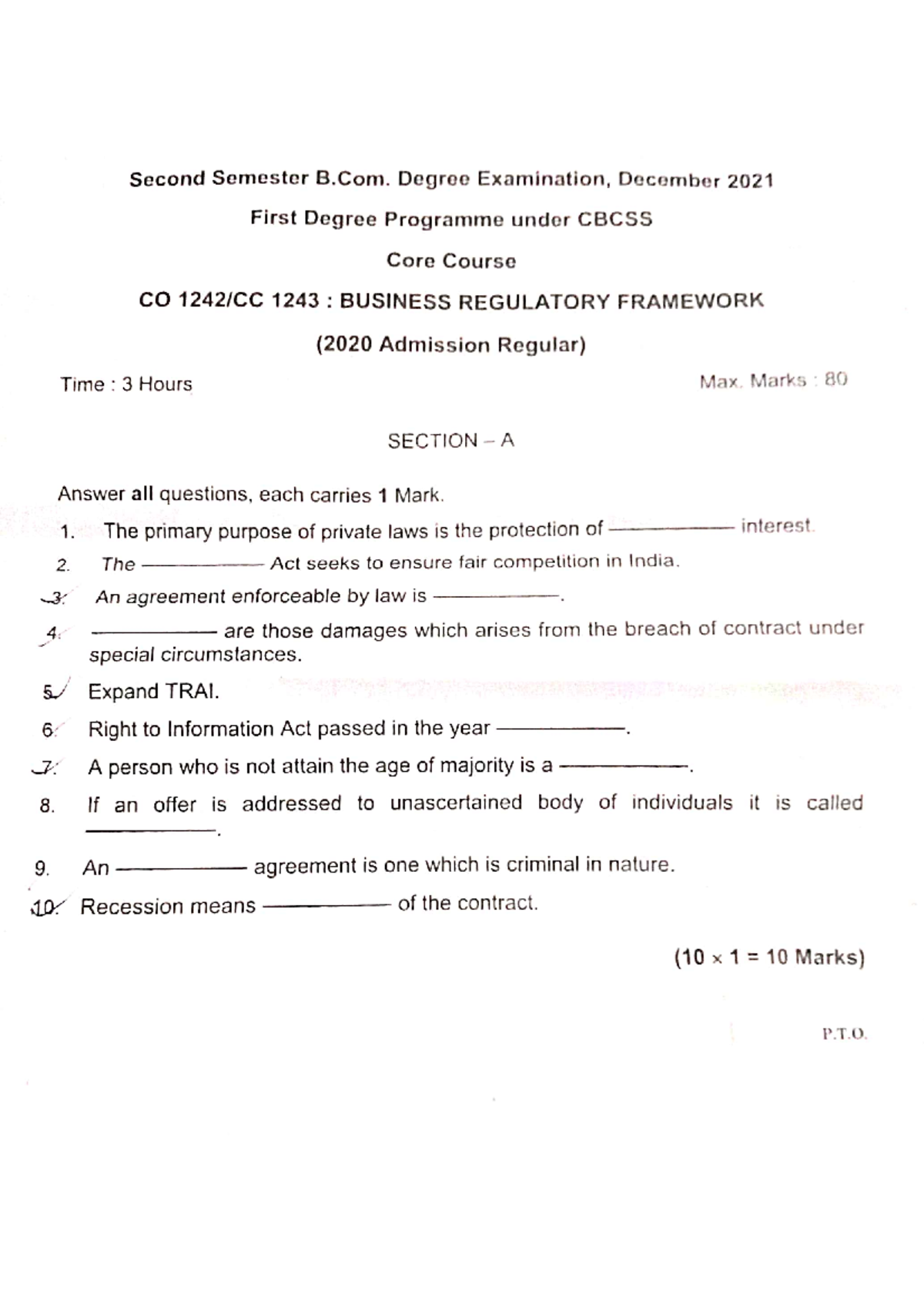 Brf 2022 Question paper - bcom finance - Studocu