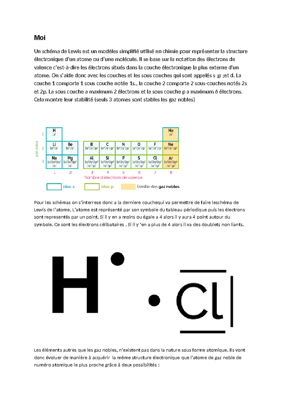 Physique 1 - hkllll - Moi Un schéma de Lewis est un modèles simplifié ...