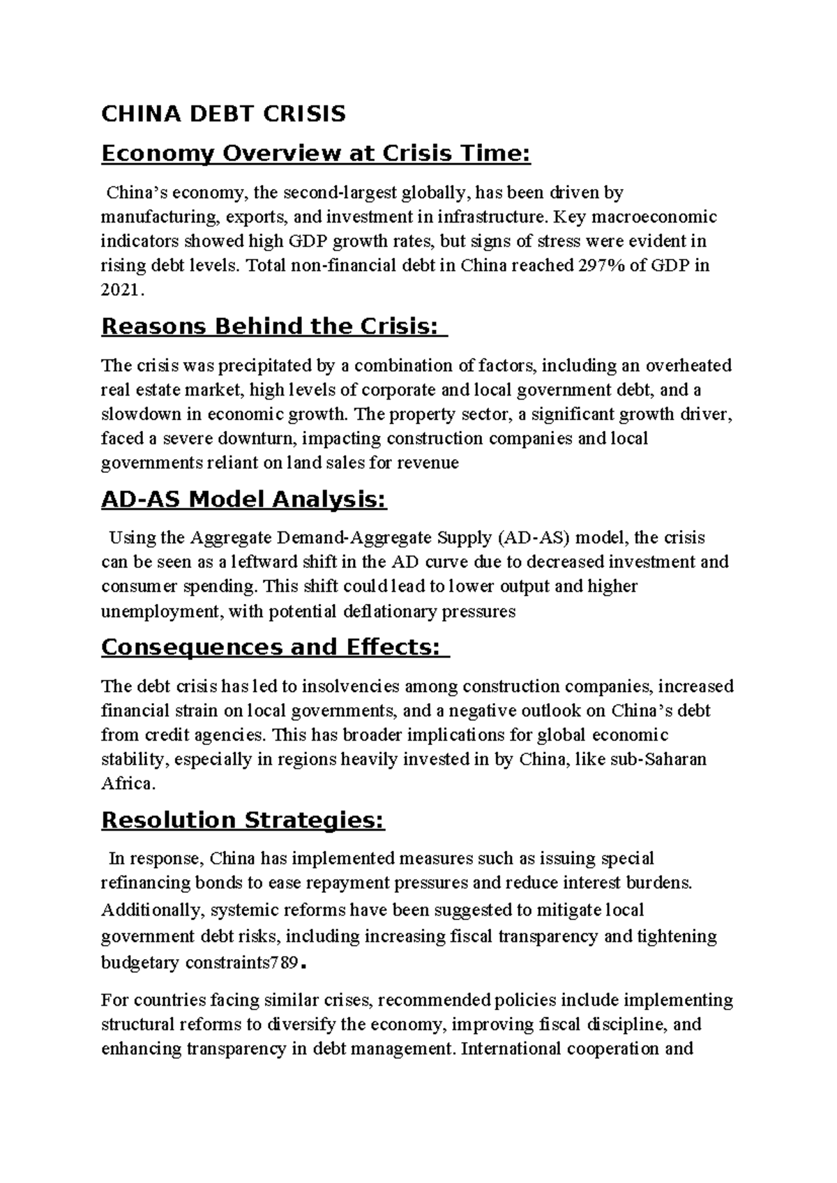 China Crisis - CHINA DEBT CRISIS Economy Overview at Crisis Time: China ...