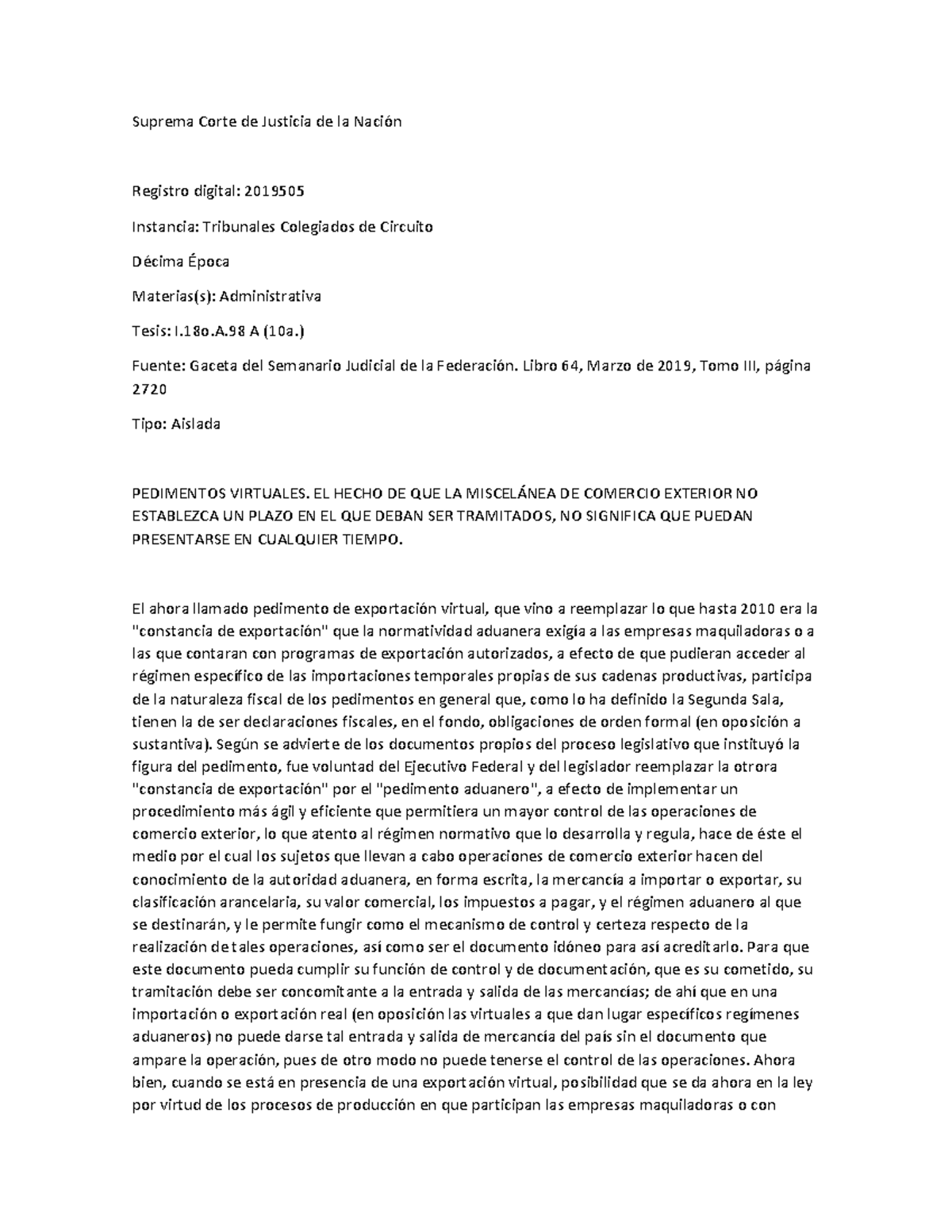 Jurisprudencia- Pedimentos Virtuales - Derecho Jurisprudencial - UAEH ...