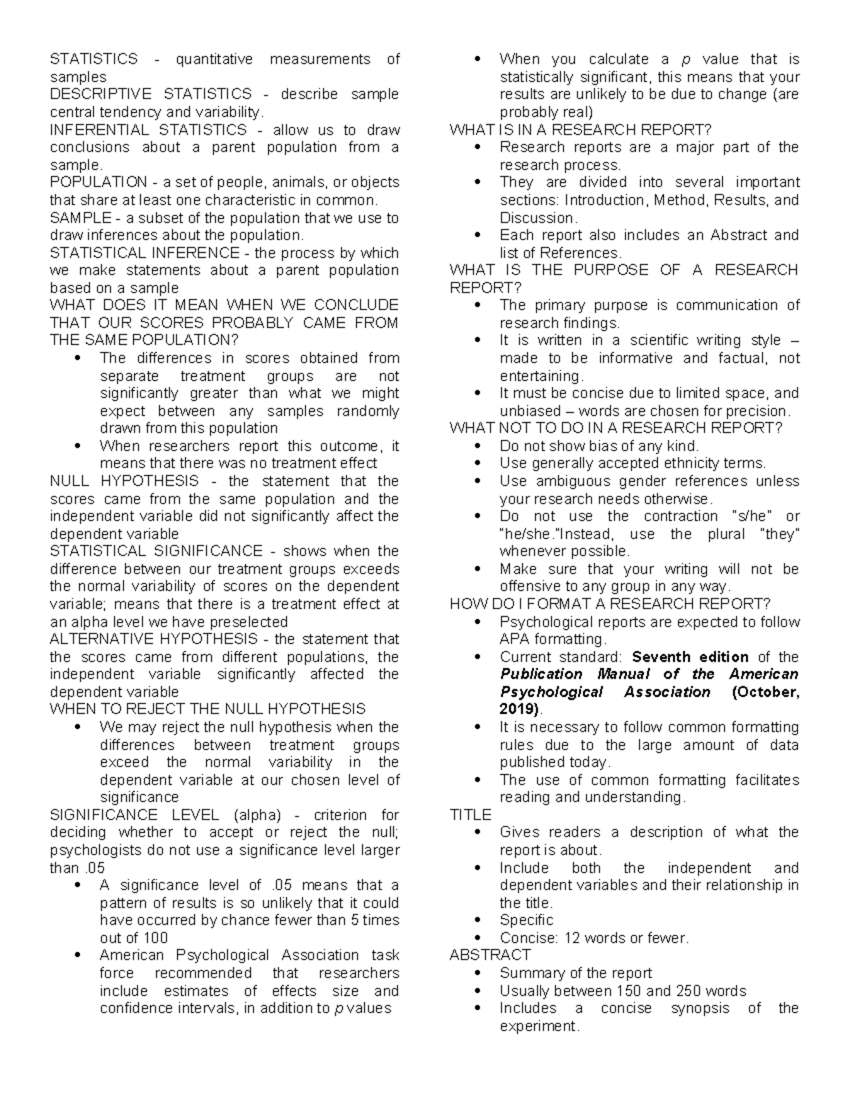 Psych Stats Research & Statistics - STATISTICS - quantitative ...