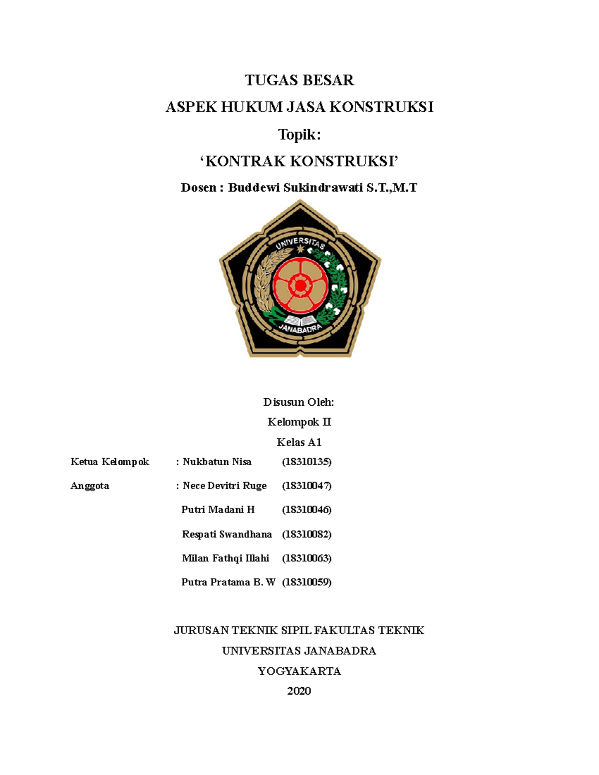 Tugas Besar AHJK KEL 2 - Dokumen berisikan materi mengenai kegagalan ...