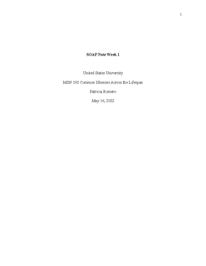 SOAP Note Diabetes Type II - Week 5 SOAP Note: Diabetes Type II United ...