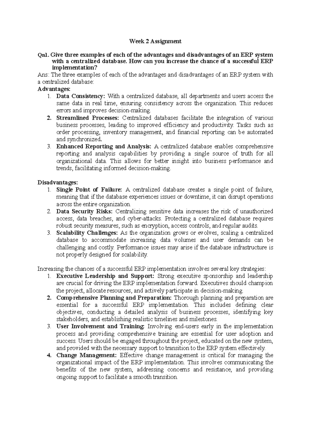 Week 2 Assignment - Week 2 Assignment Qn1. Give three examples of each ...