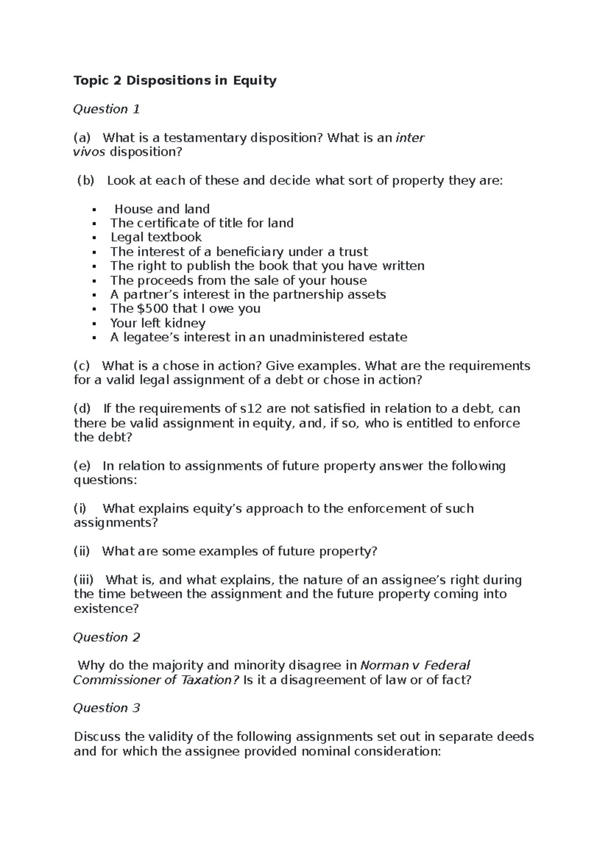 Topic 2 Dispositions in Equity - Topic 2 Dispositions in Equity ...