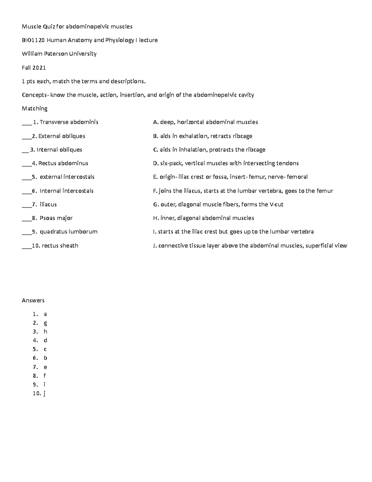 Musclequizmatching 2 - Practice quiz on muscles - Muscle Quiz for ...