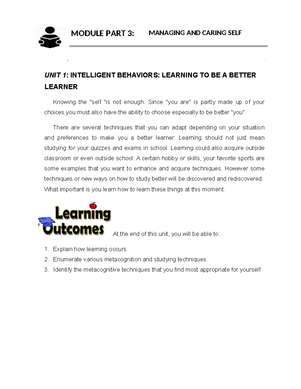 Final-lessons-for-UTS - UNIT 1: INTELLIGENT BEHAVIORS: LEARNING TO BE A ...
