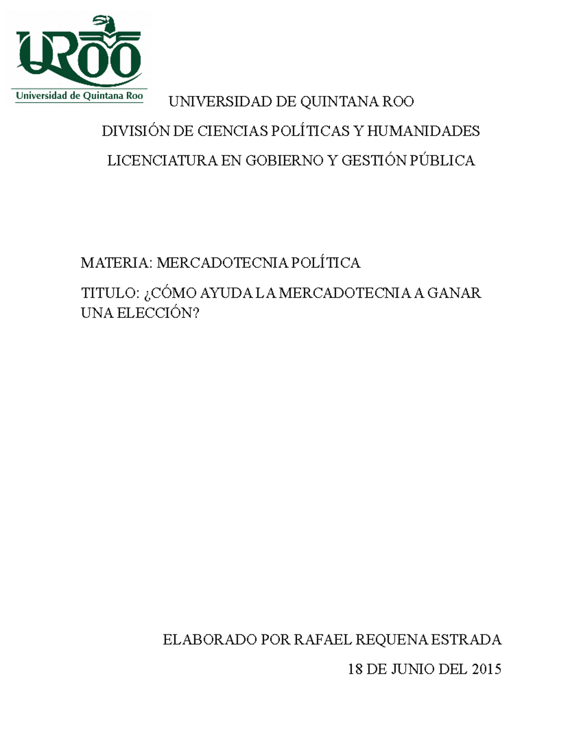 Marketing Ensayo UNIVERSIDAD DE QUINTANA ROO DIVISI N DE CIENCIAS POL TICAS Y HUMANIDADES marketing-ensayo-universidad-de-quintana-roo-divisi-n-de-ciencias-pol-ticas-y-humanidades