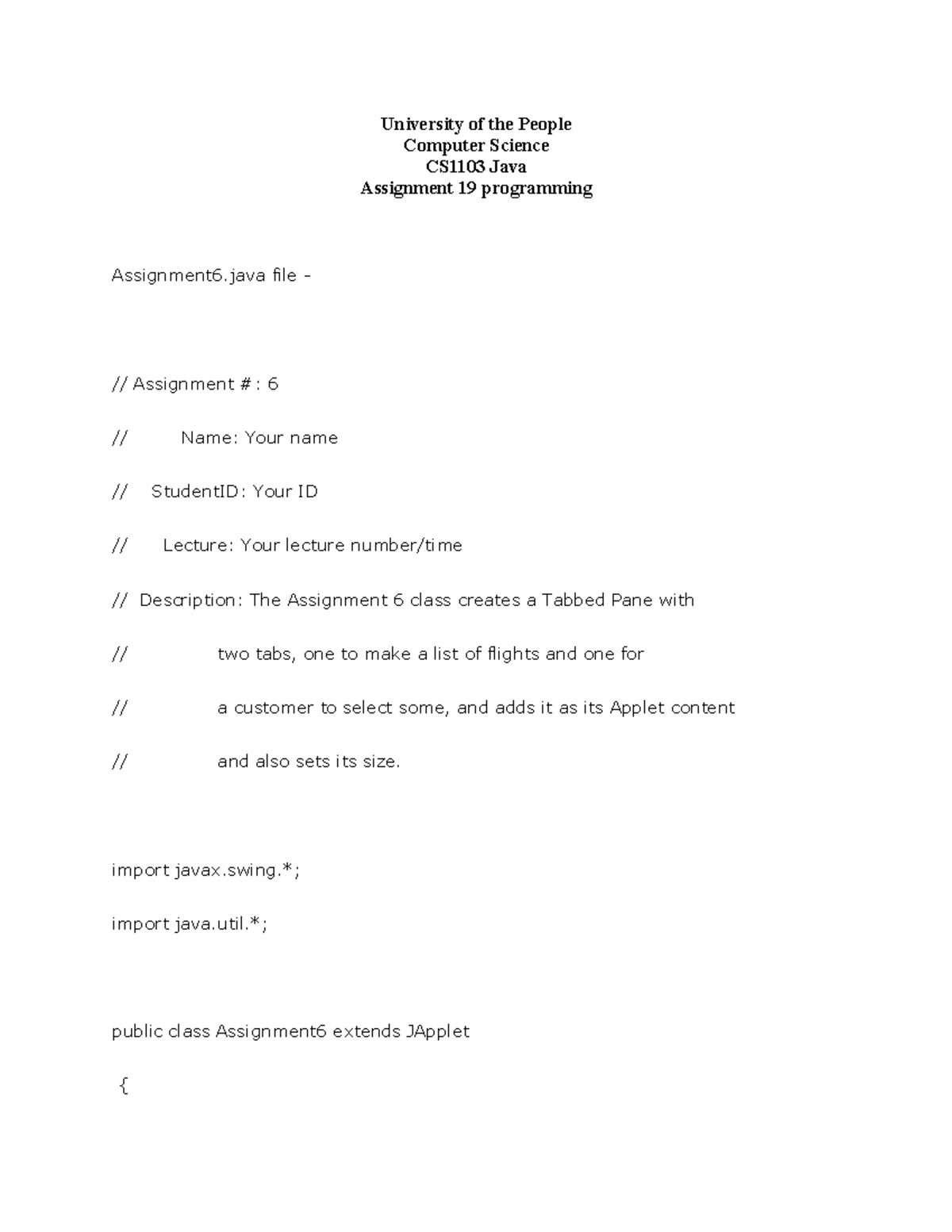 Assignment 19 - University of the PeopleComputer Science Assignment 19 ...