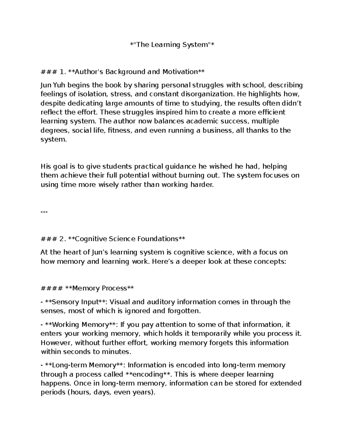 The Learning System walktrough - "The Learning System" 1. Author's ...