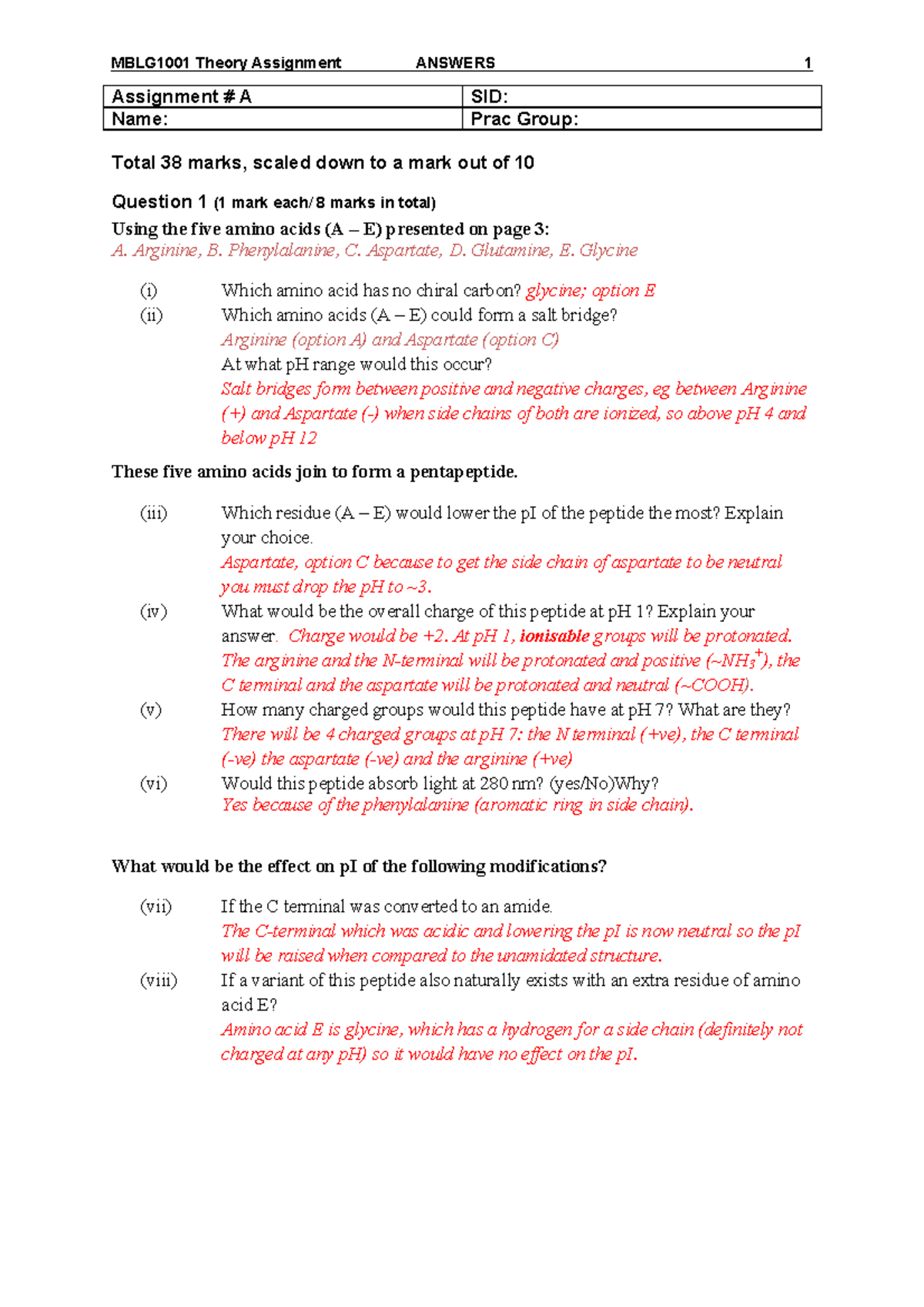 Assignment 1 Asignment and Answers - Assignment # A SID: Name: Prac ...