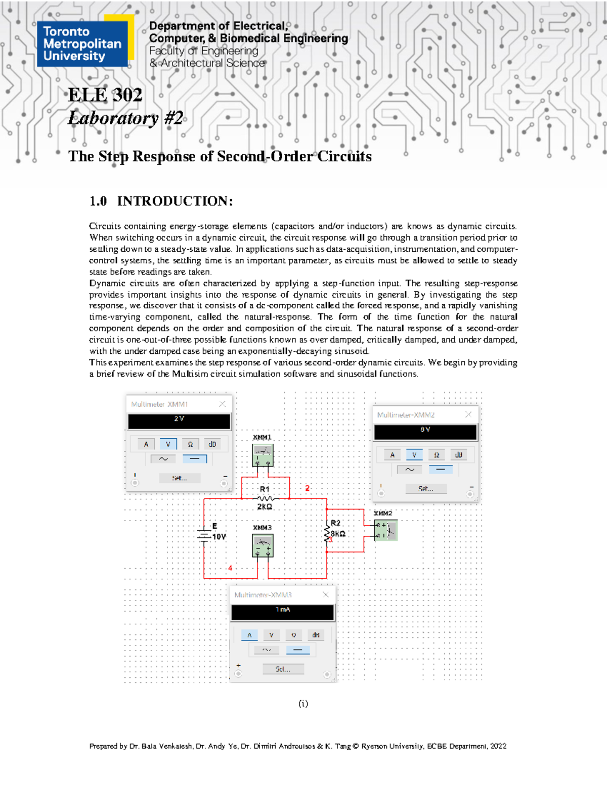 ELE302 - Lab 2-092324 - lab 2 - Prepared by Dr. Bala Venkatesh, Dr ...