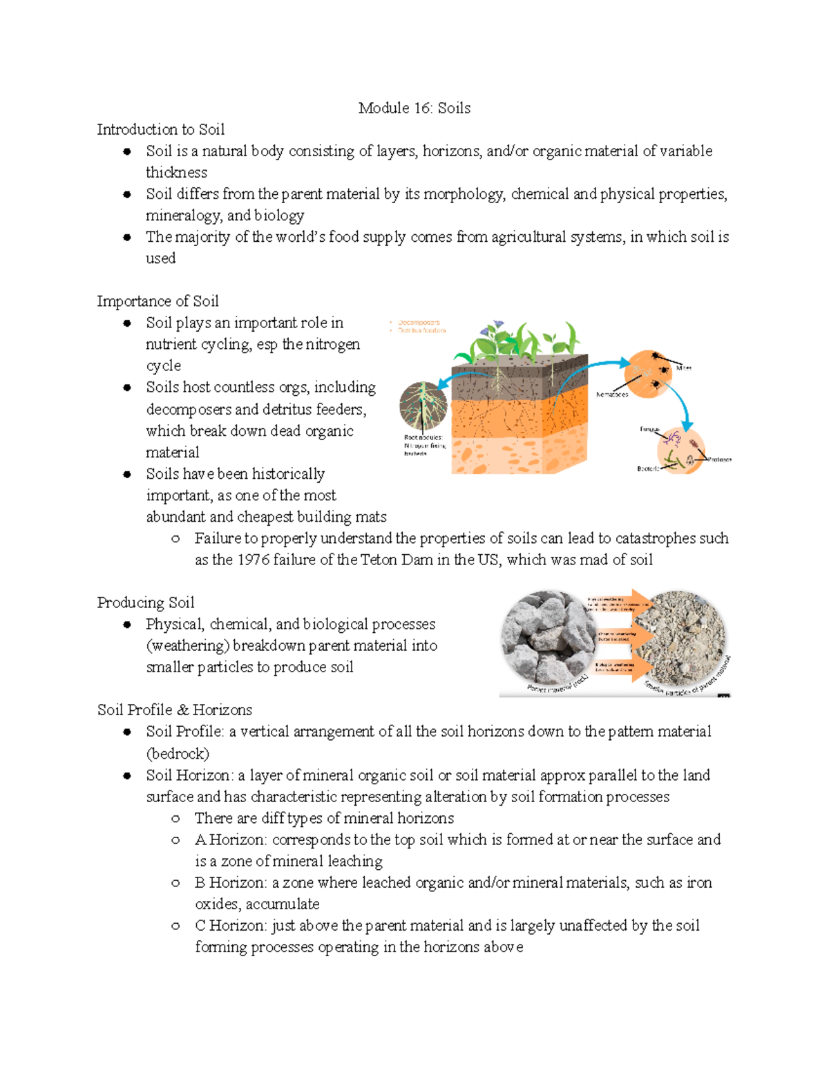 E Nvirsc 1C03- M16 Soils - Module 16: Soils Introduction to Soil Soil is a natural body ...