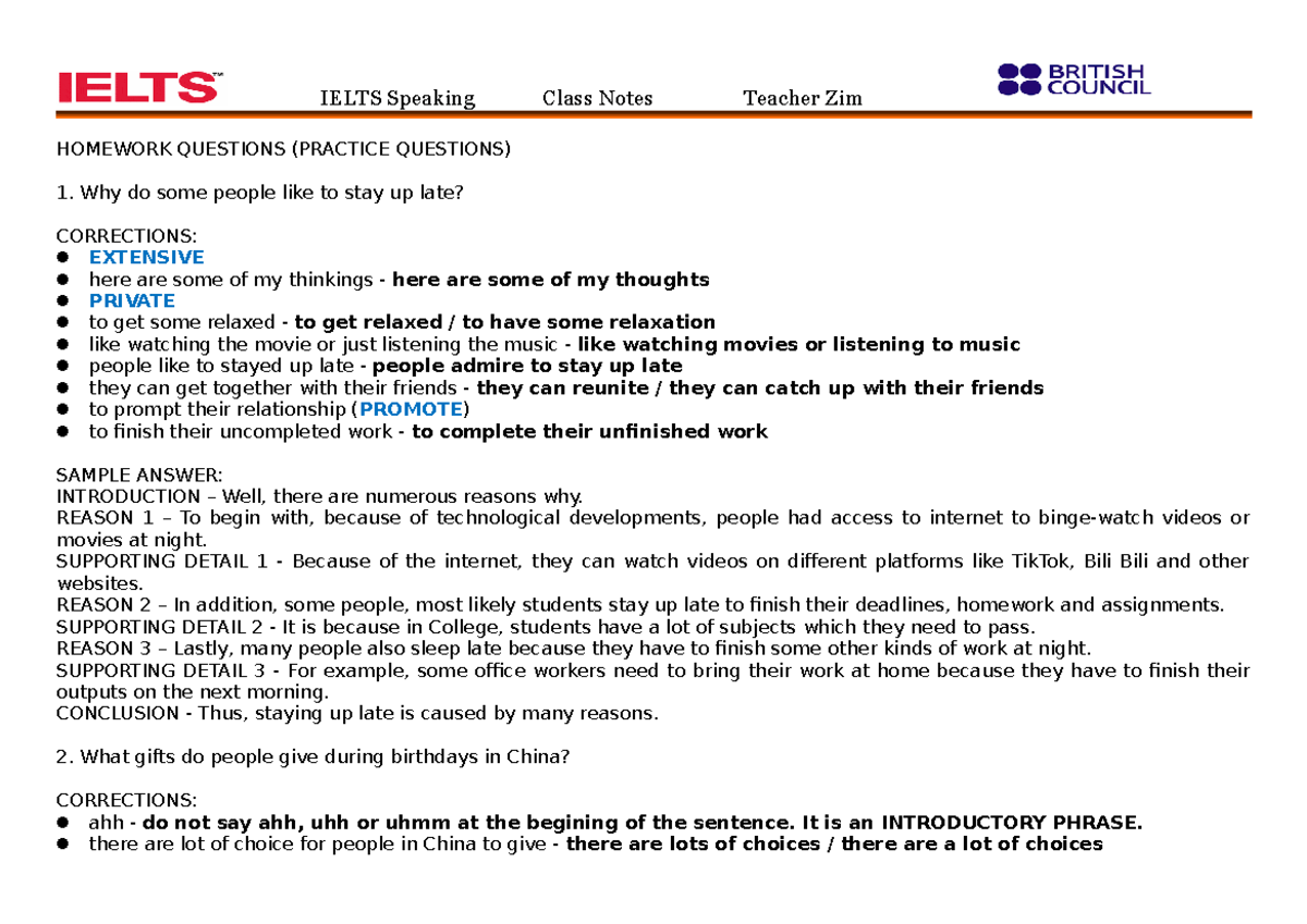 08.16.2023 Kathery Ielts Class Note - IELTS Speaking Class Notes ...