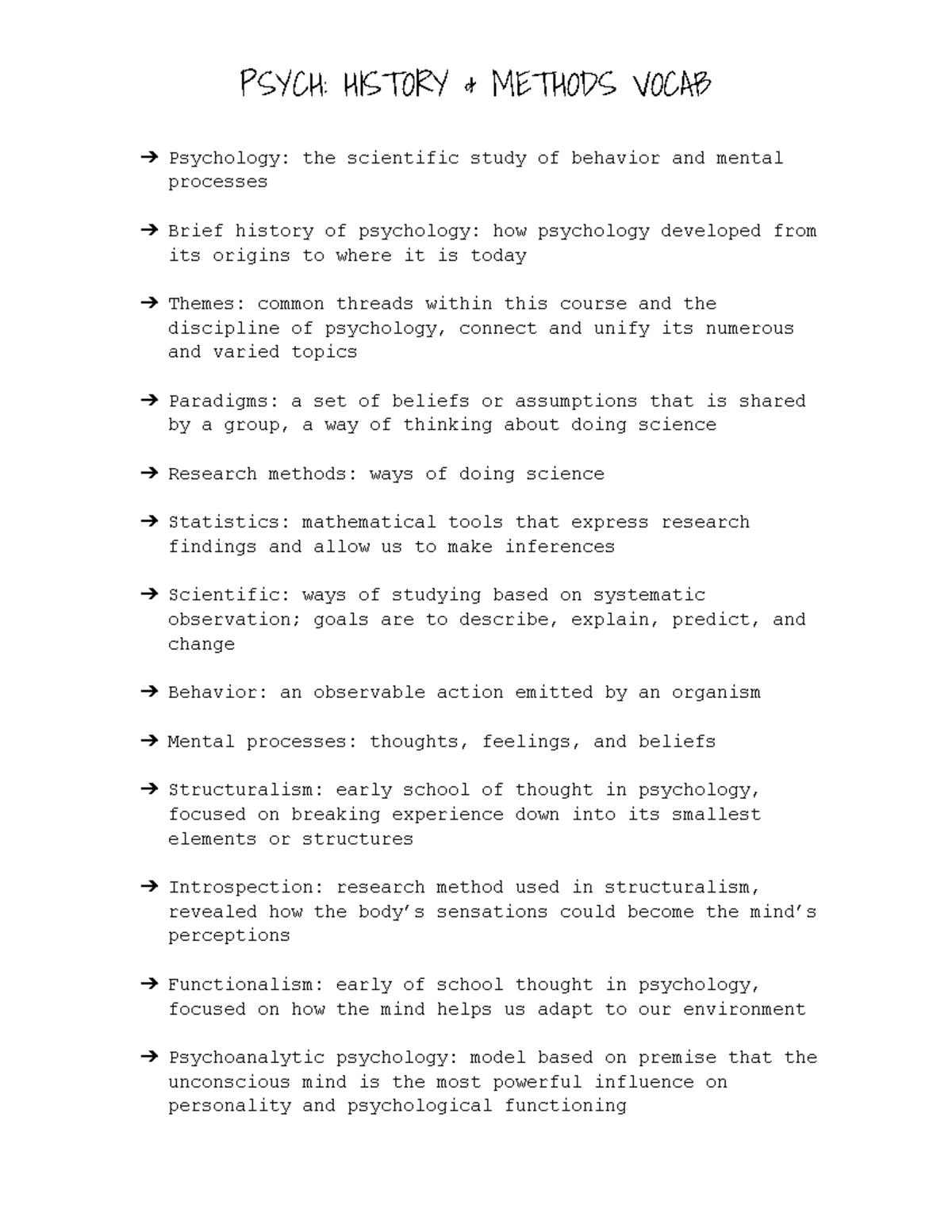 Intro TO Psychology- The Scientific Study of Behavior and mental ...