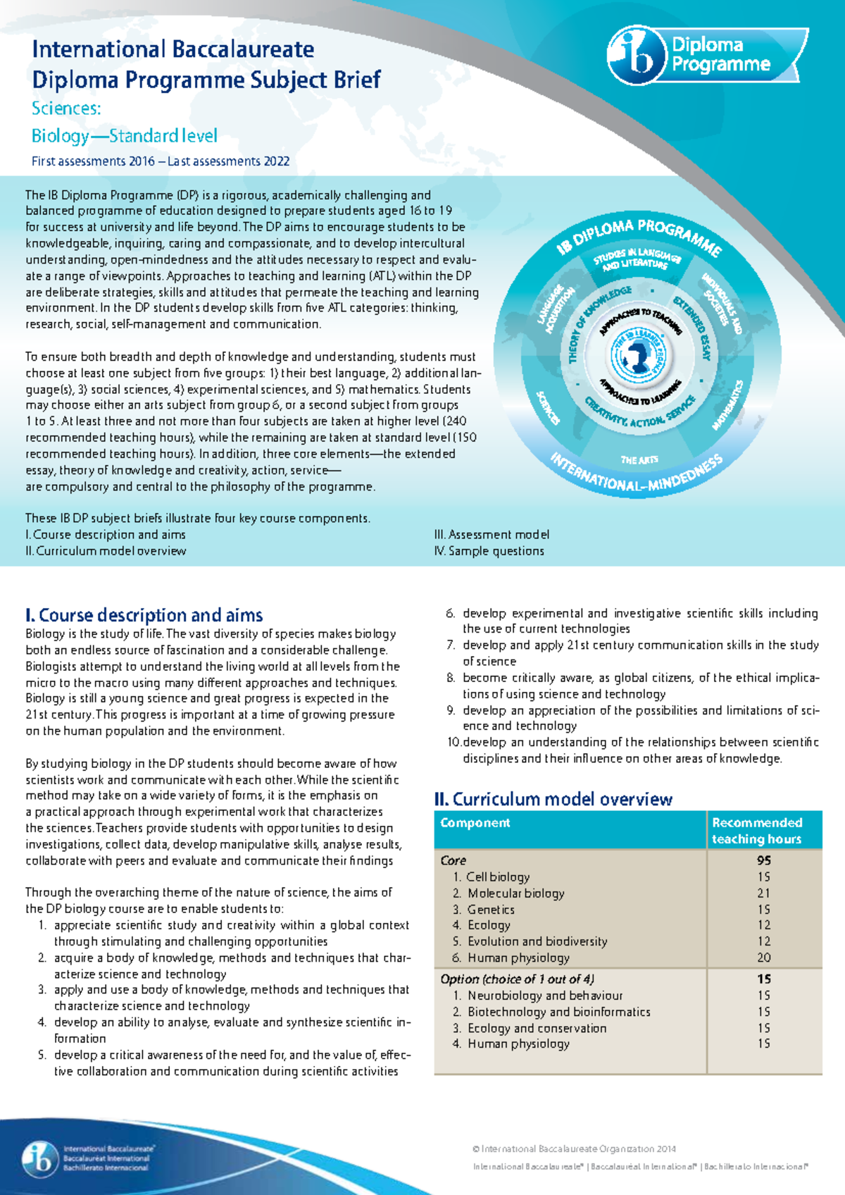 Biology IB Subject Brief - The IB Diploma Programme (DP) is a rigorous ...