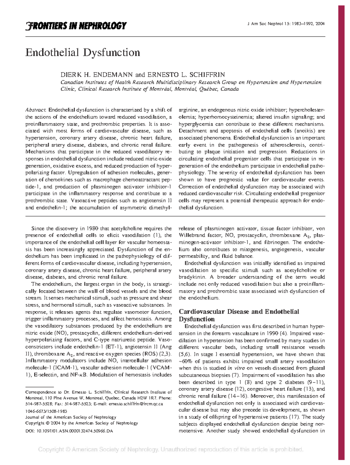rol de las endotelinas en la patología vascular - Endothelial ...