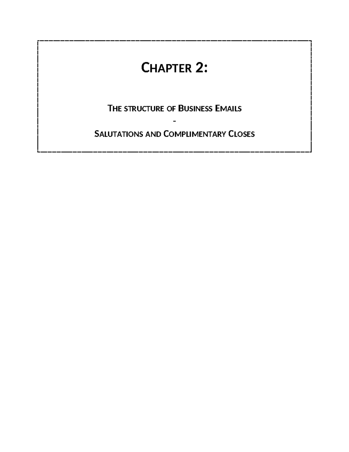 Chapter 2 - the structure of business emails - salutations and ...