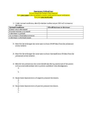 Week 6 Handout - Respiratory - Respiratory Handout Do not change the ...