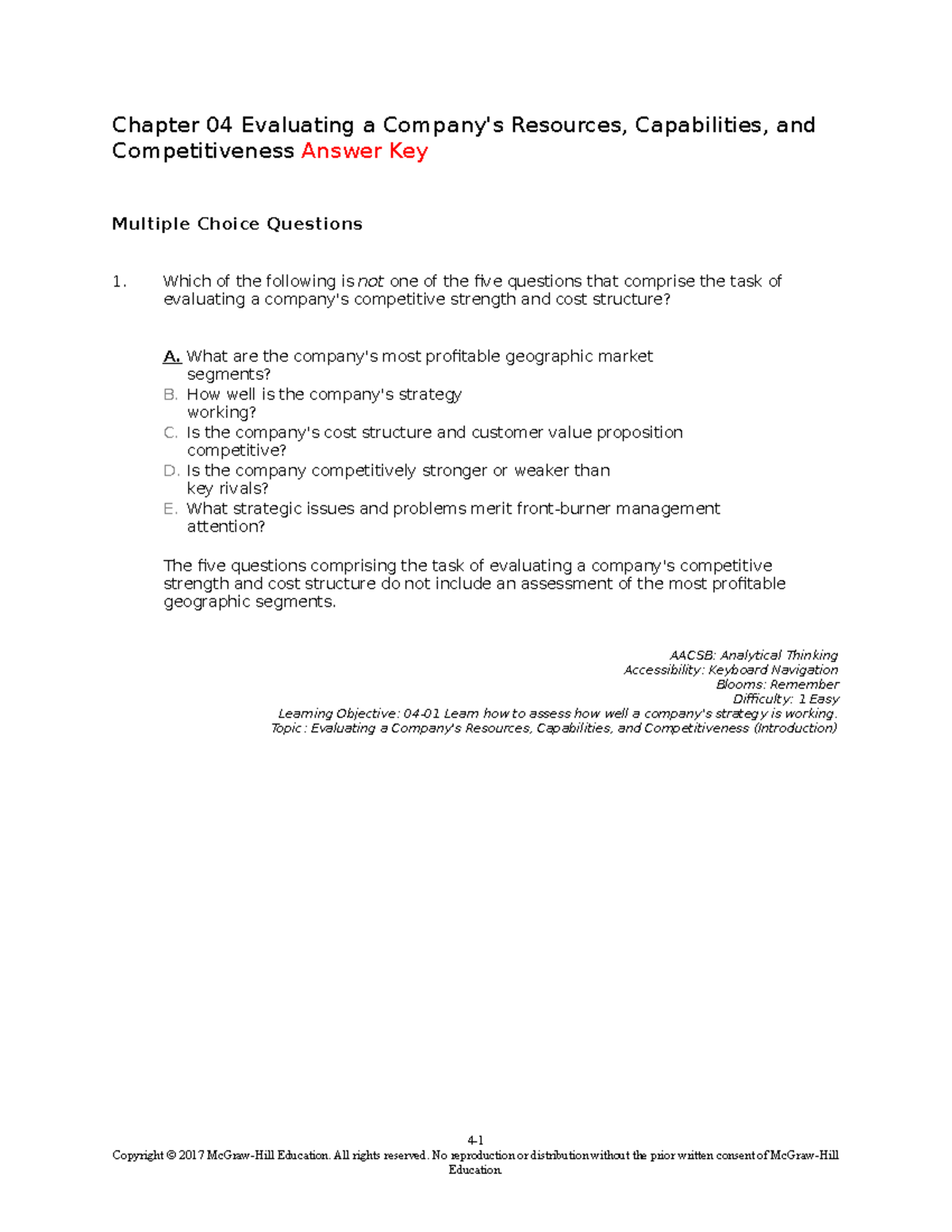 TBChap 004 - Tb and previous - Chapter 04 Evaluating a Company's ...