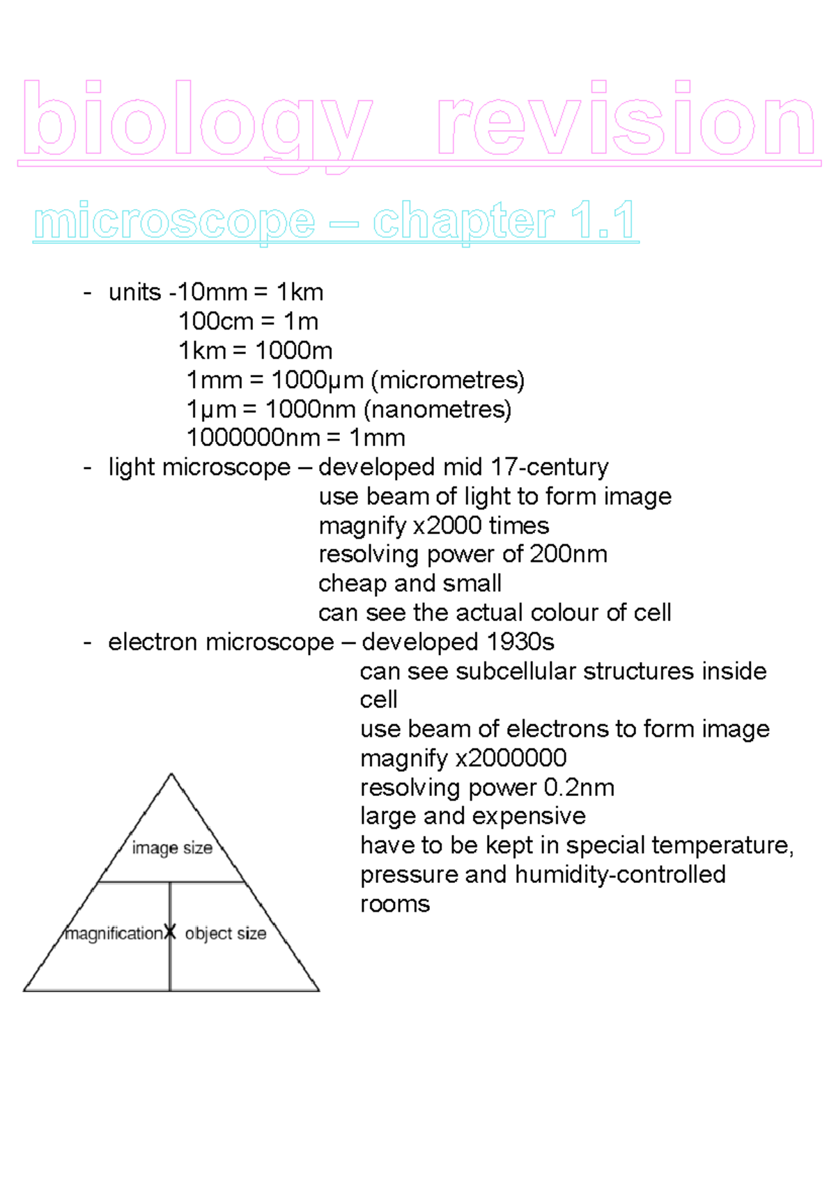 Bio revision detailing the cell structures in AQA Biology GCSE from ...